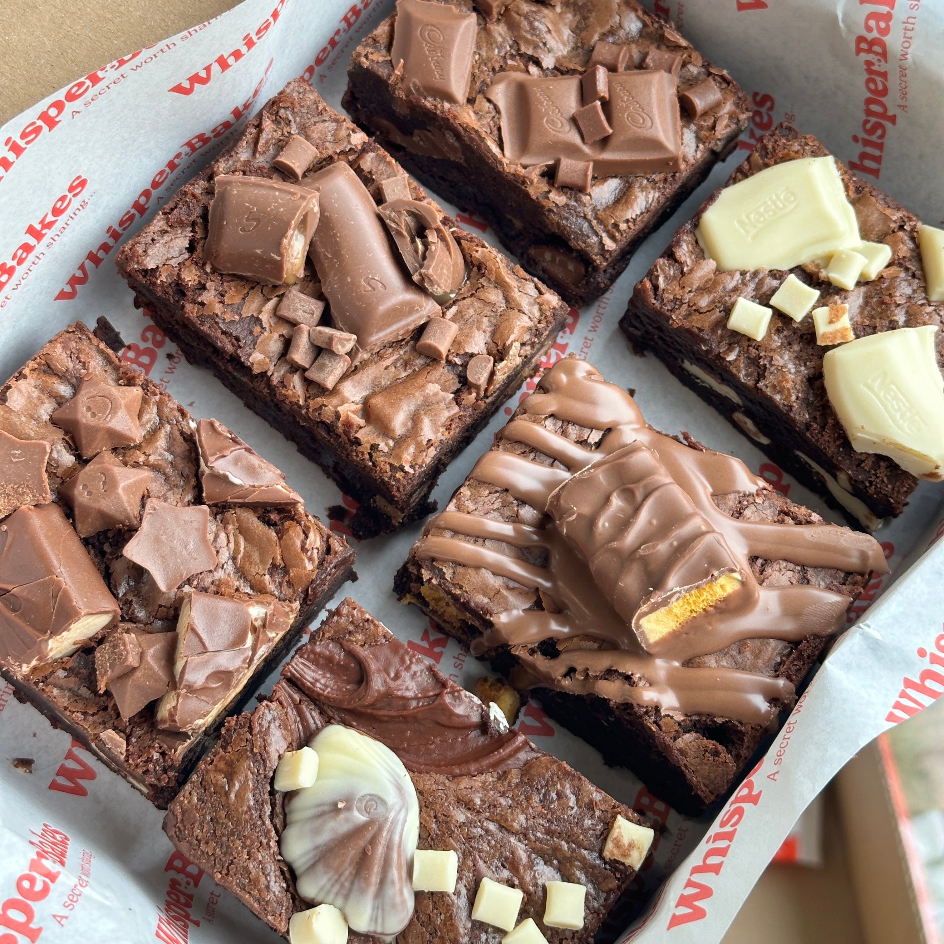 Whisper Bakes Delicious Belgian Chocolate Brownies UK Postal Delivery